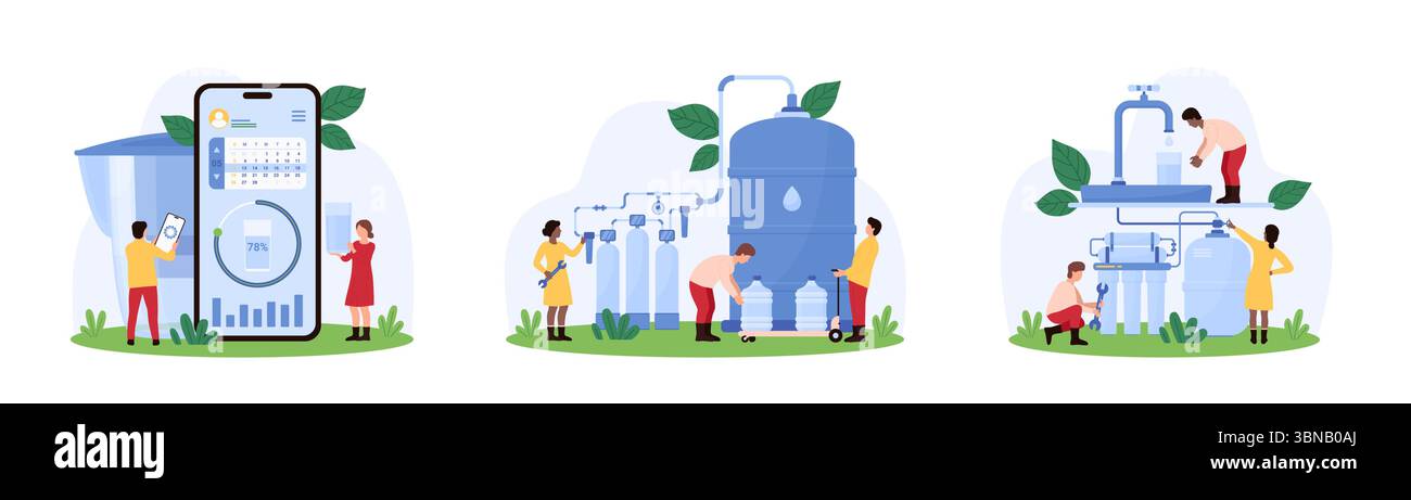 Water filtration plant Stock Vector Images - Alamy