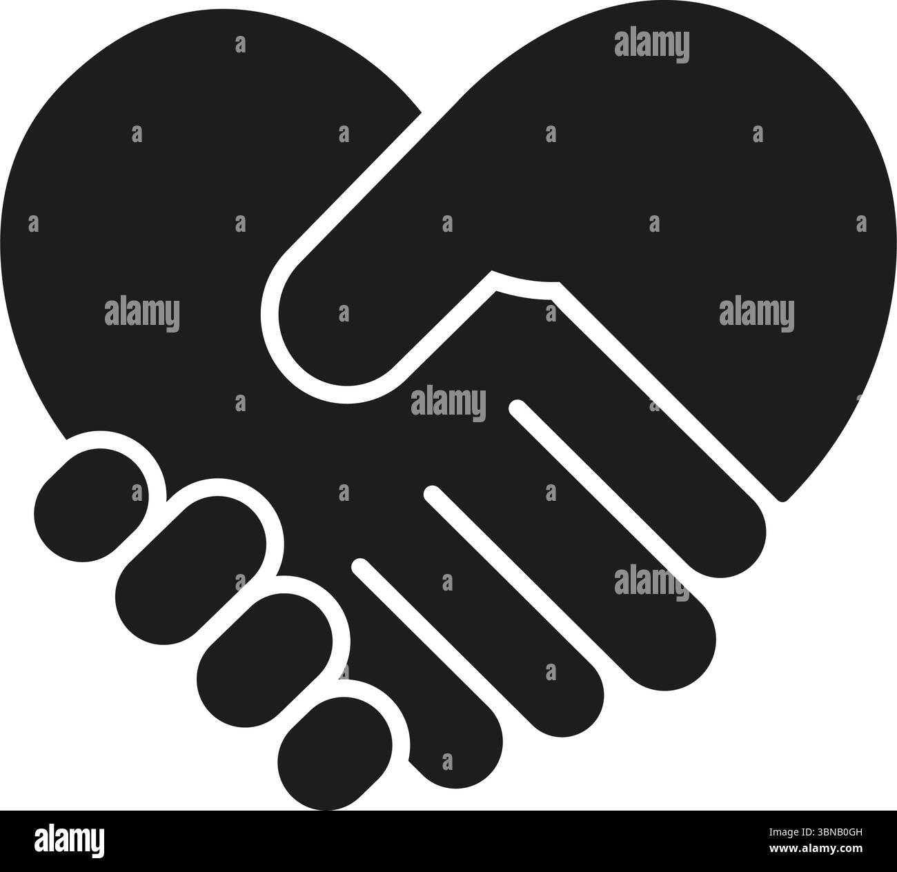 Heart Shaped Handshake Solid Icon. Partnership, Unity, And Love Symbol ...