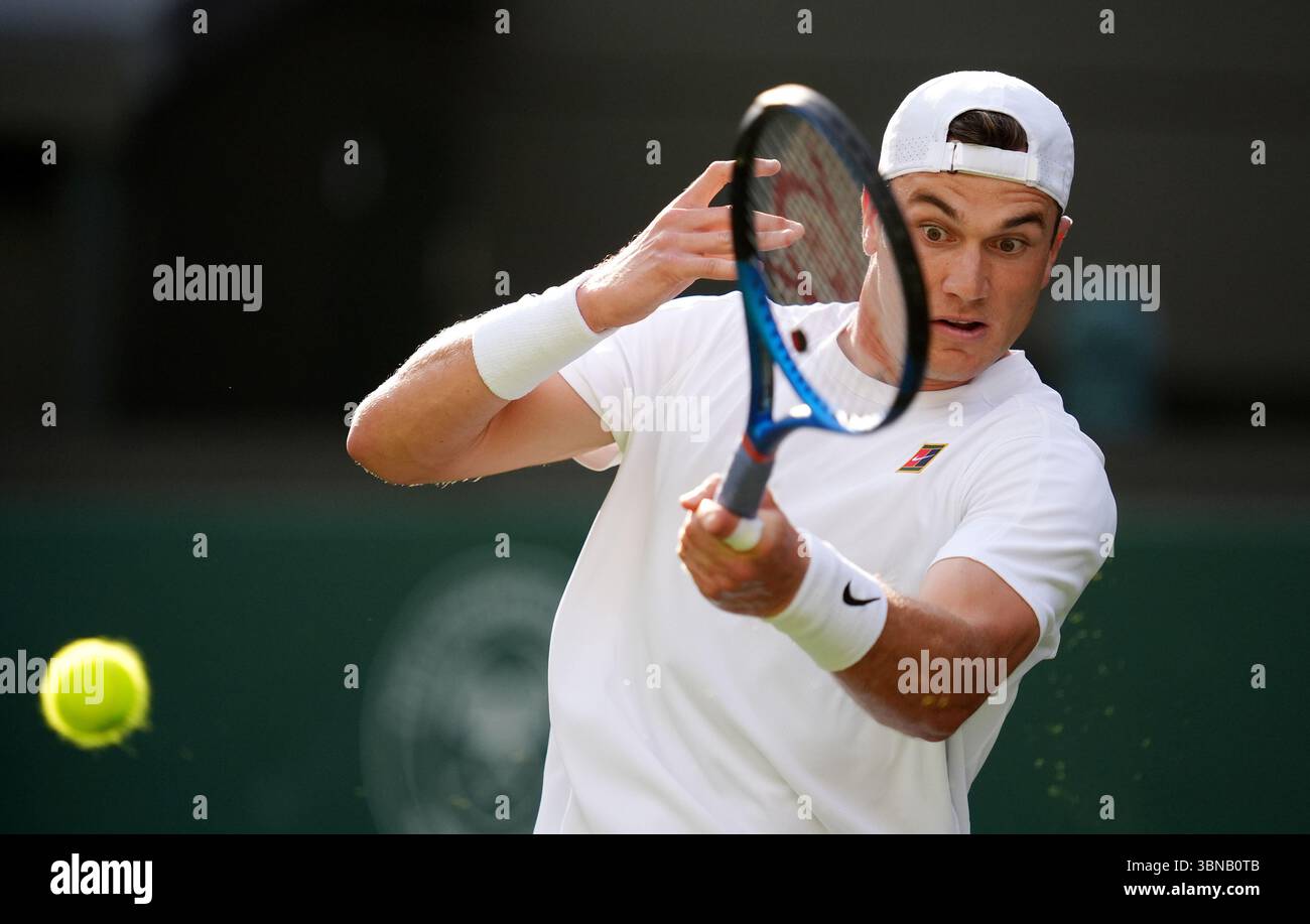 Jack Draper during his match against Sebastian Baez on day two of the ...