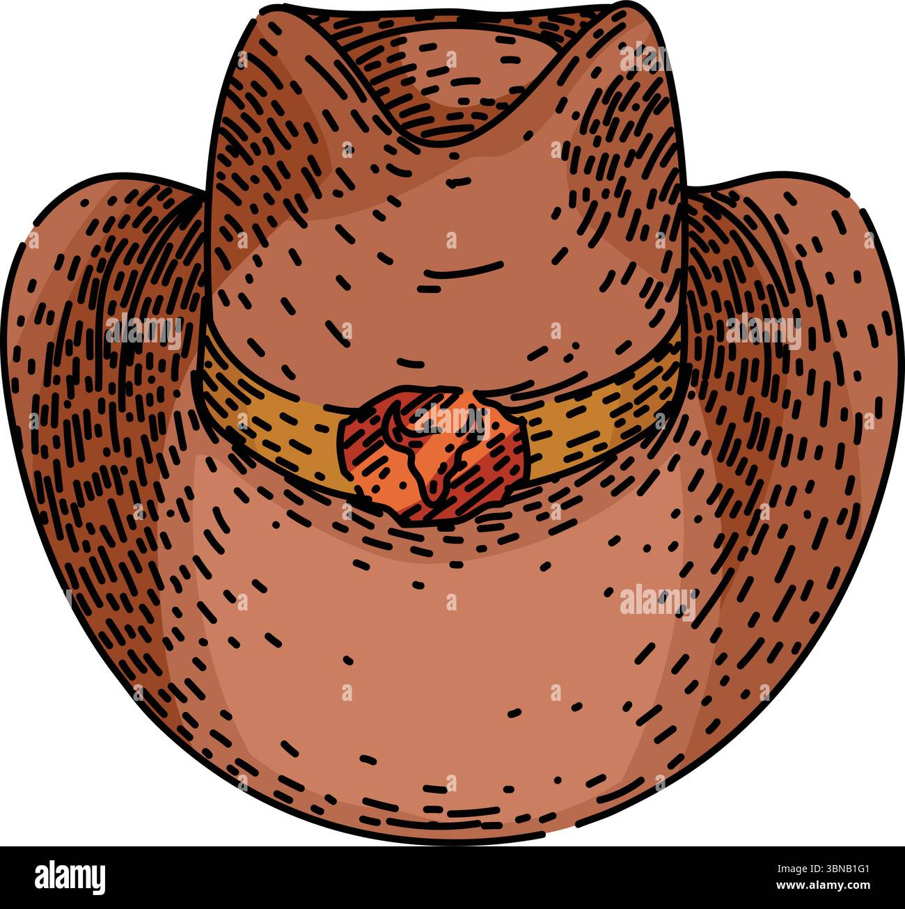 ranch cowboy hat sketch hand drawn vector Stock Vector Image & Art - Alamy