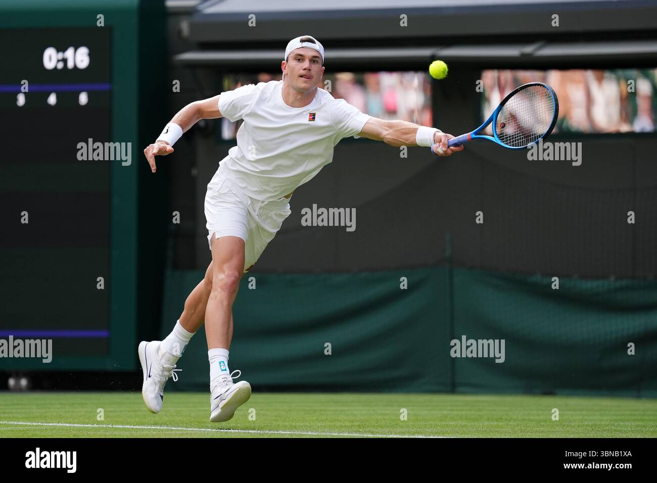 Jack Draper during his match against Sebastian Baez on day two of the ...