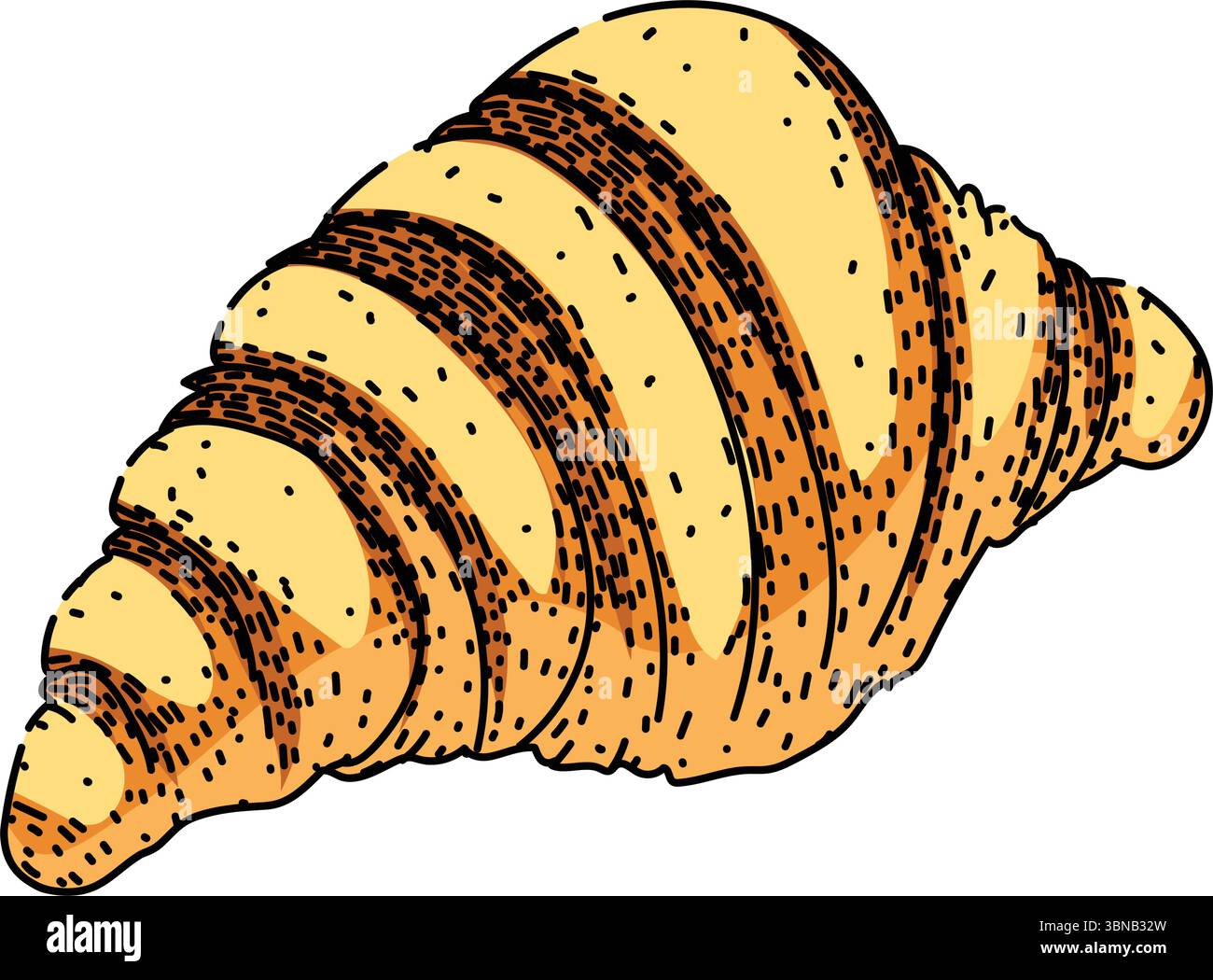 delicious croissant sketch hand drawn vector Stock Vector Image & Art ...
