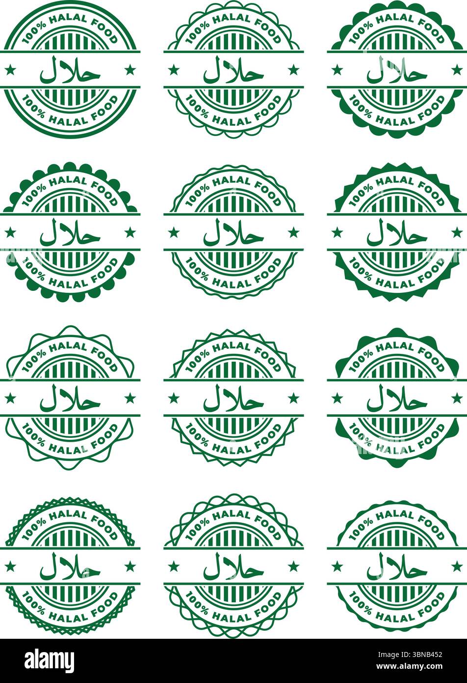 Halal Food Icon With Text 100% Halal Food, Muslim Approved Product ...