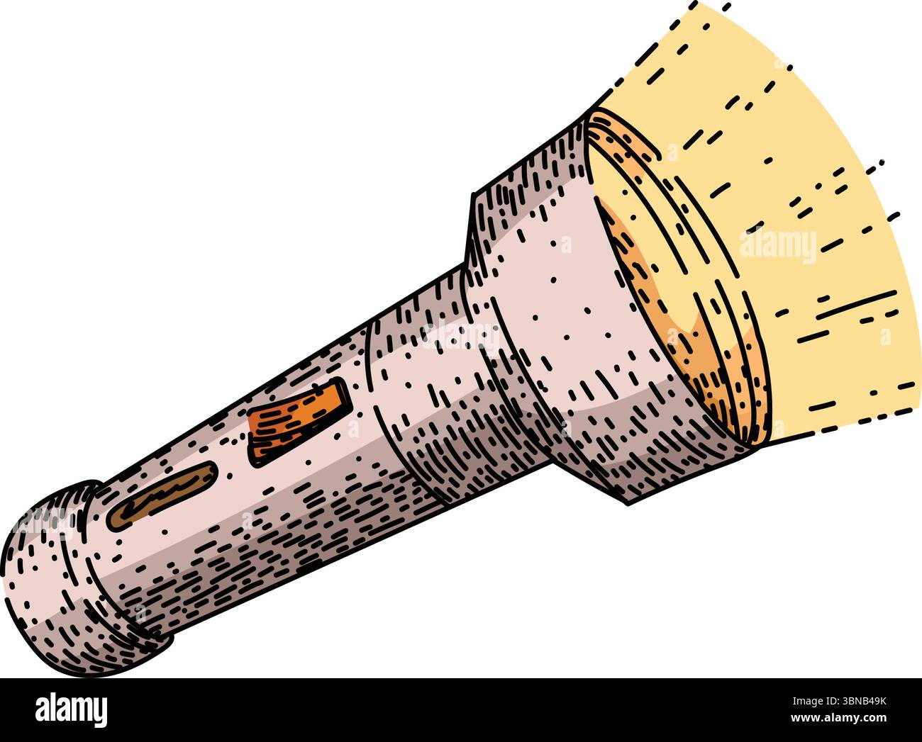 retro flashlight sketch hand drawn vector Stock Vector Image & Art - Alamy