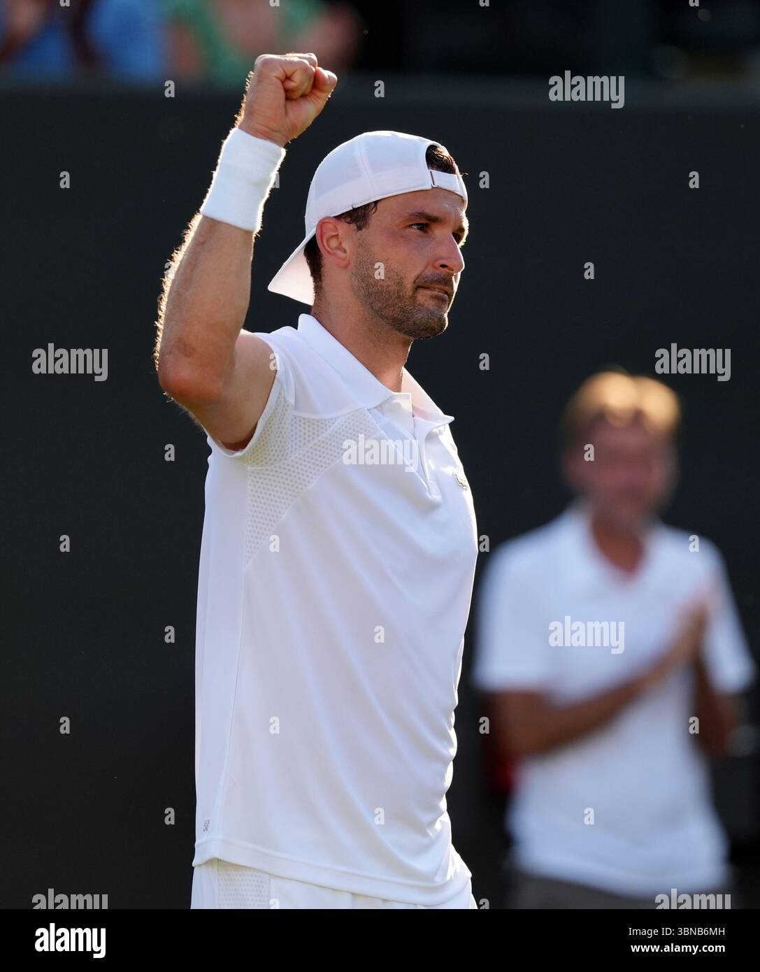 Grigor Dimitrov following his victory over Yoshihito Nishioka on day two of the 2025 Wimbledon ...