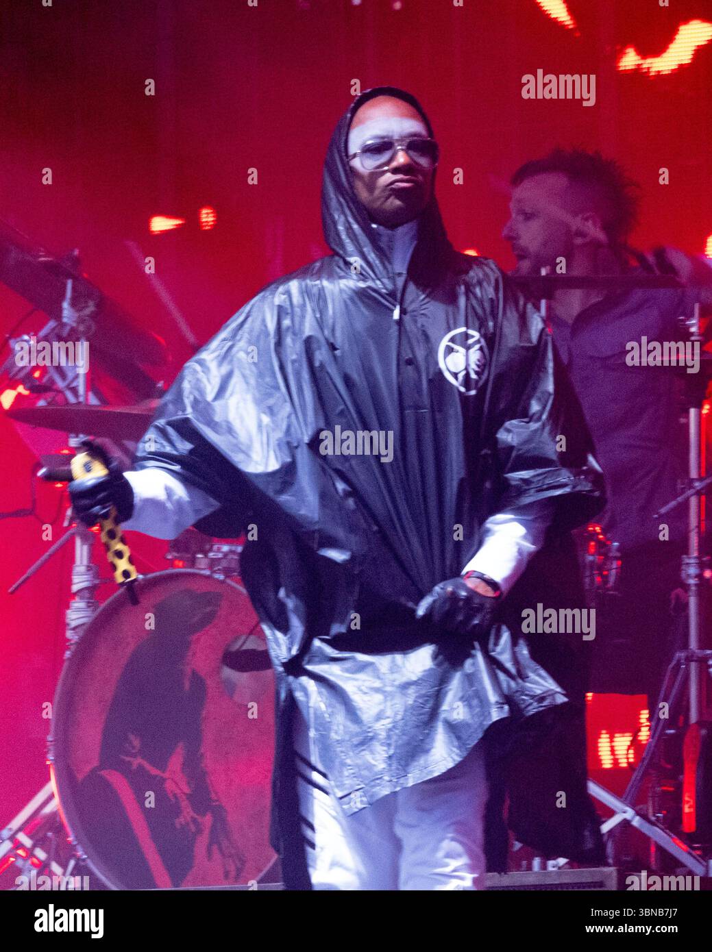 the prodigy performing on the Pyramid Stage during the Glastonbury ...