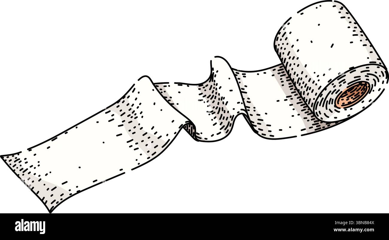 soft toilet paper roll sketch hand drawn vector Stock Vector Image ...