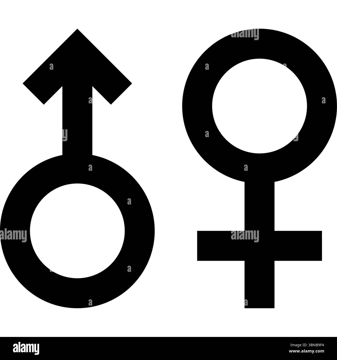 black male and female sign isolated on white,vector illustration Stock ...
