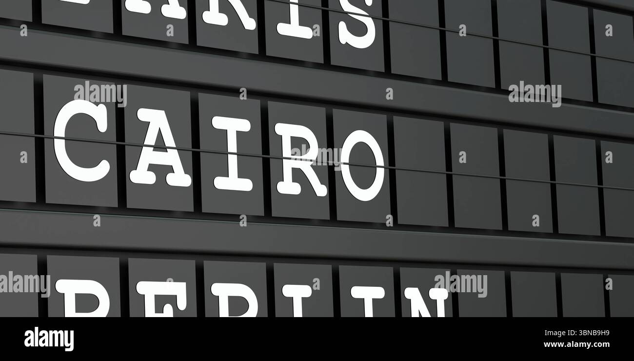 Cairo, Egypt, travel destination, airport departure board. Cairo, Egypt ...