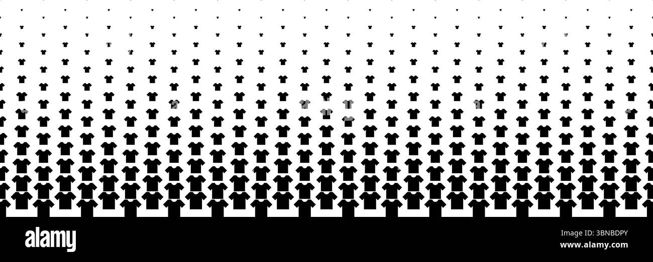 horizontal halftone of black t-shirt design for pattern and background ...