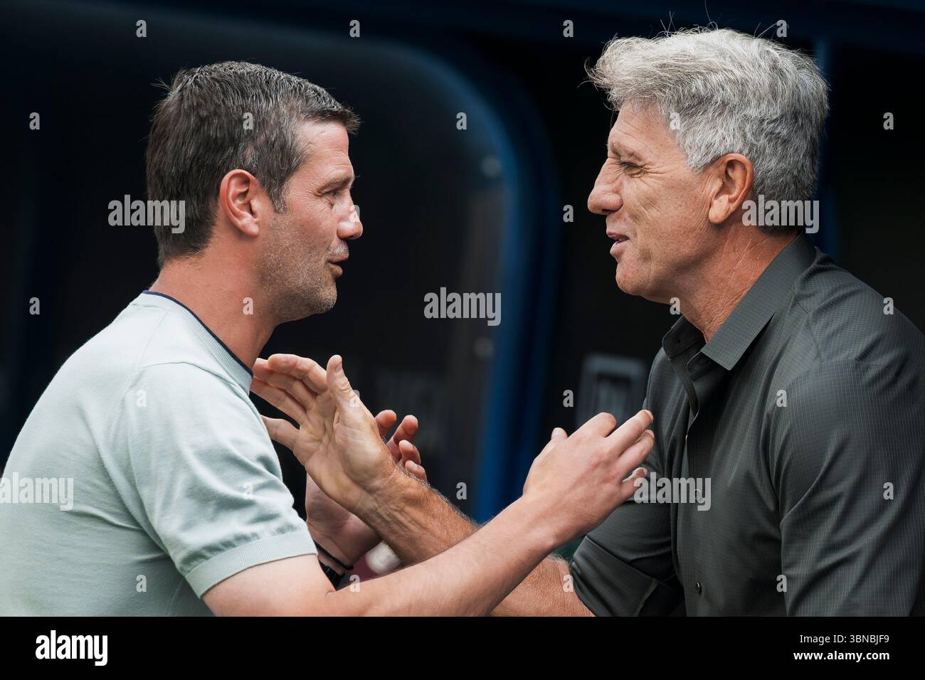 Cristian Chivu, head coach of FC Internazionale, shakes hands with ...