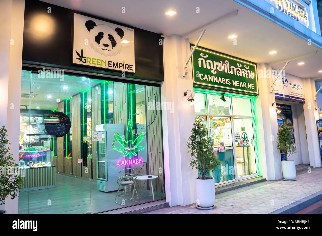 Cannabis shops, shop windows, signs, Bangkok, Thailand Stock Photo - Alamy
