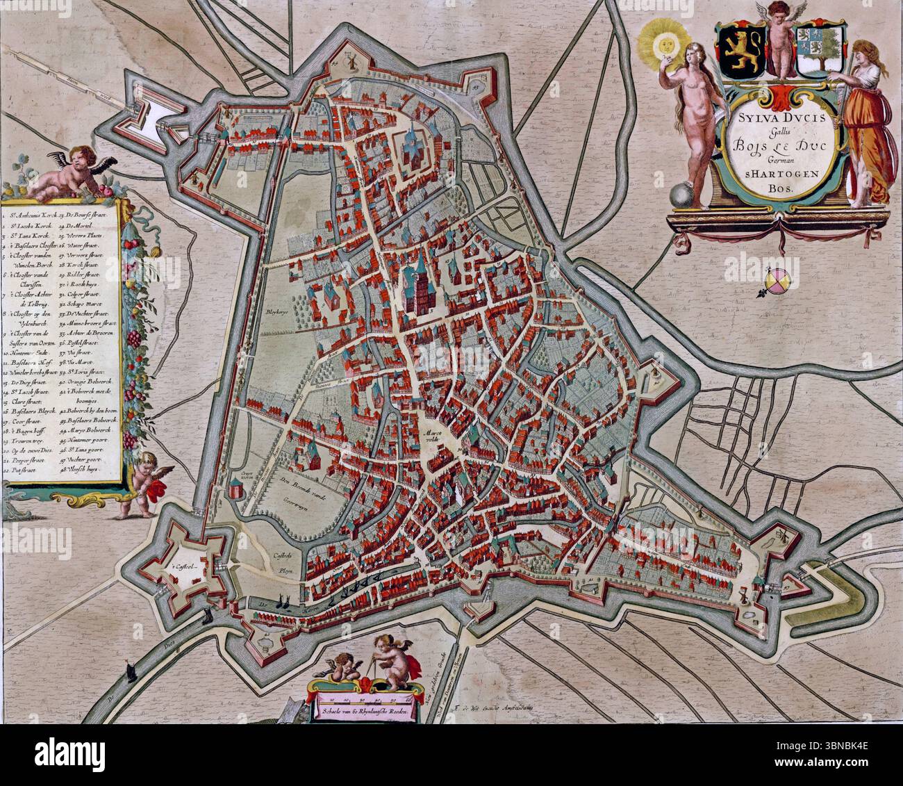 Detailed 17th-century map of 's-Hertogenbosch showcasing the city's ...