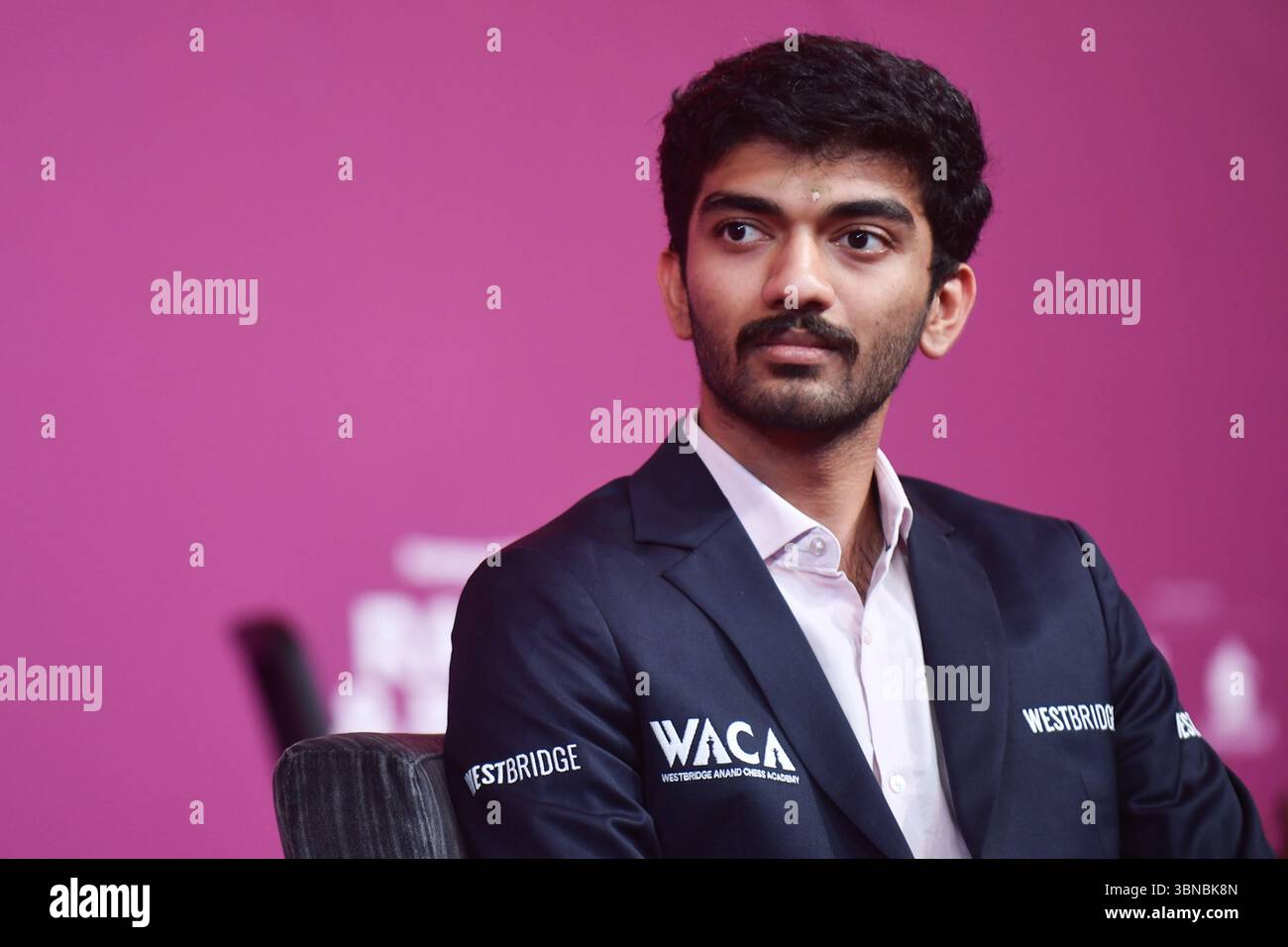 Current world chess champion Gukesh Dommaraju at the opening ceremony ...
