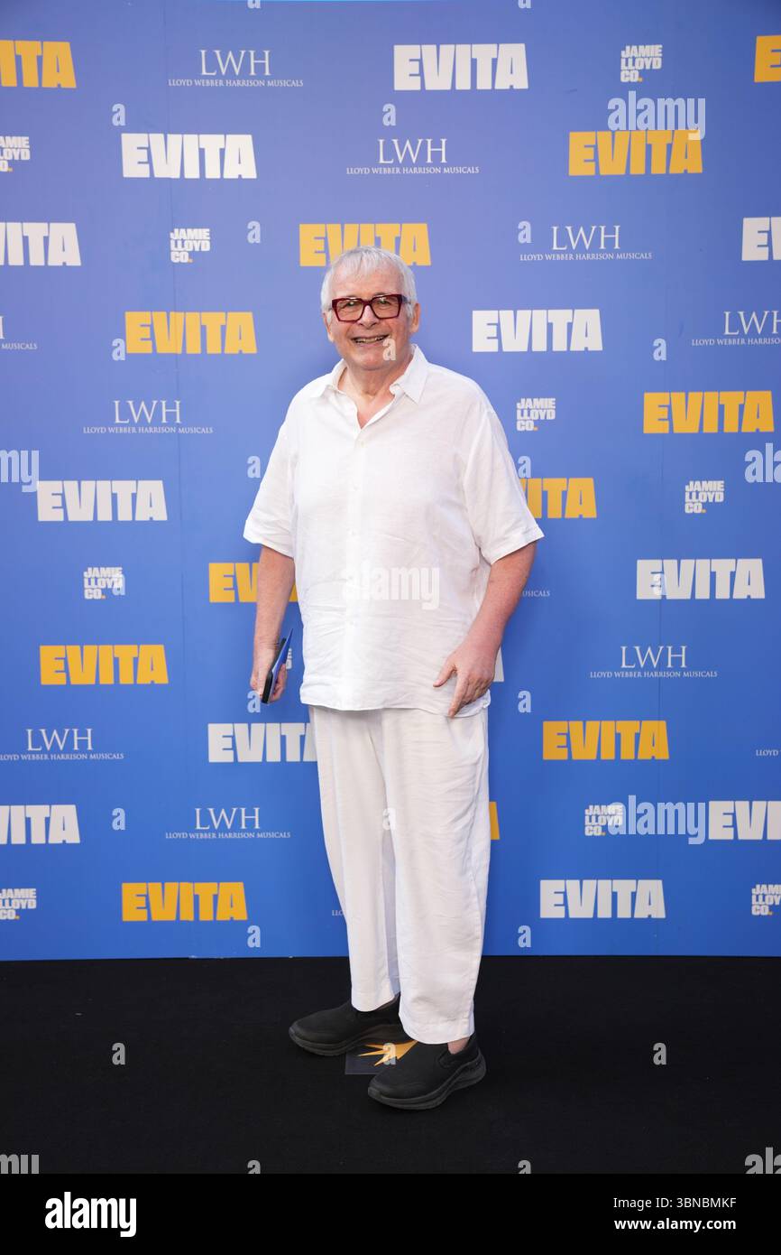 Christopher Biggins attends the opening night of Evita, at the London ...
