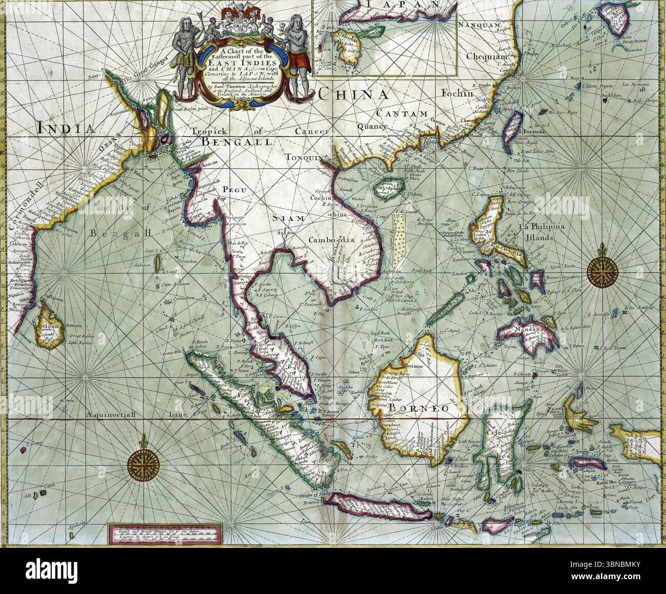 Chart of the East Indies from India and China to Indonesia, from 19th ...