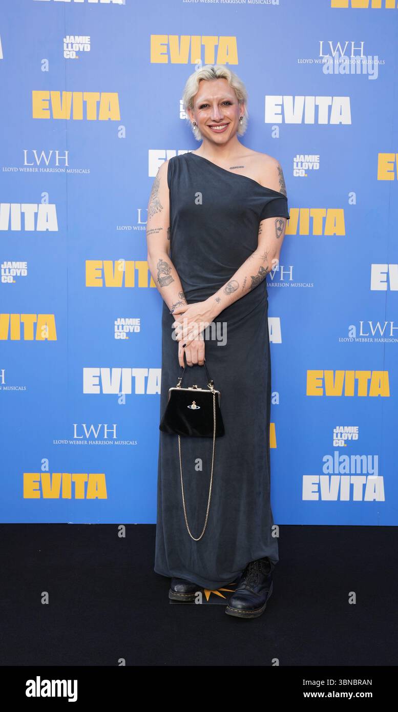 Mason Alexander Park attends the opening night of Evita, at the London ...