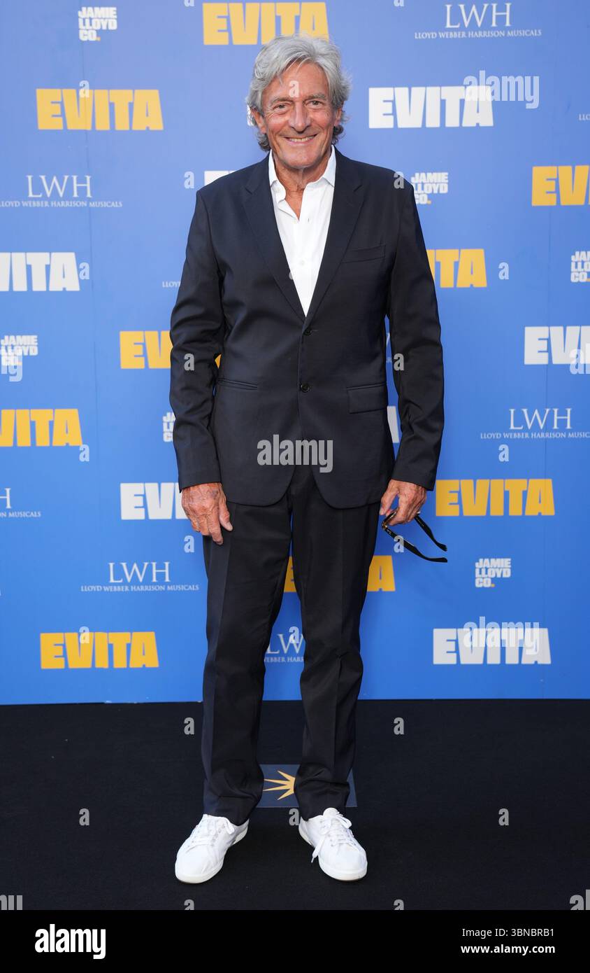 Nigel Havers attends the opening night of Evita, at the London ...