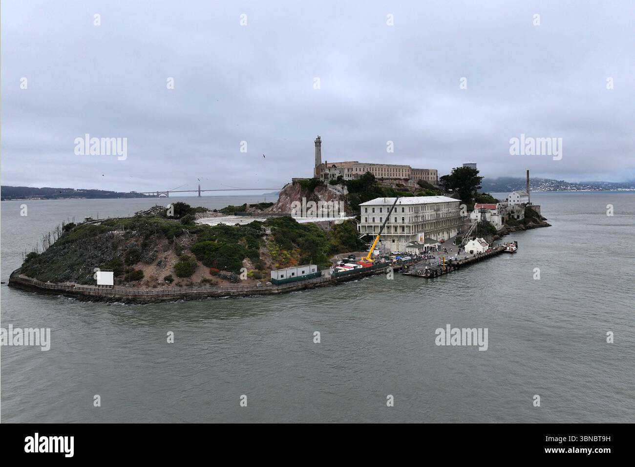 An aerial view of Alcatraz Island prison, Tuesday, June 24, 2025, in ...