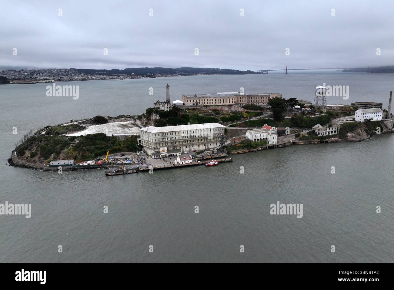 An aerial view of Alcatraz Island prison, Tuesday, June 24, 2025, in ...