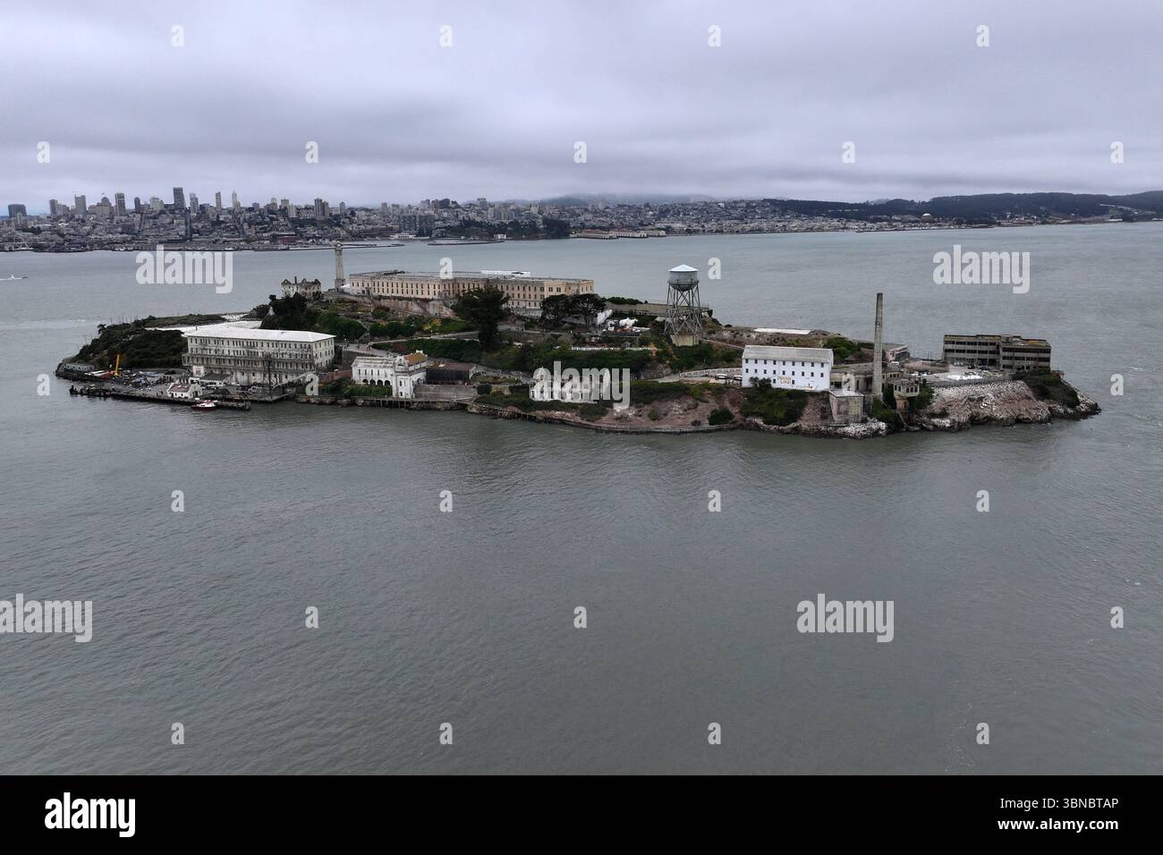 An aerial view of Alcatraz Island prison, Tuesday, June 24, 2025, in ...