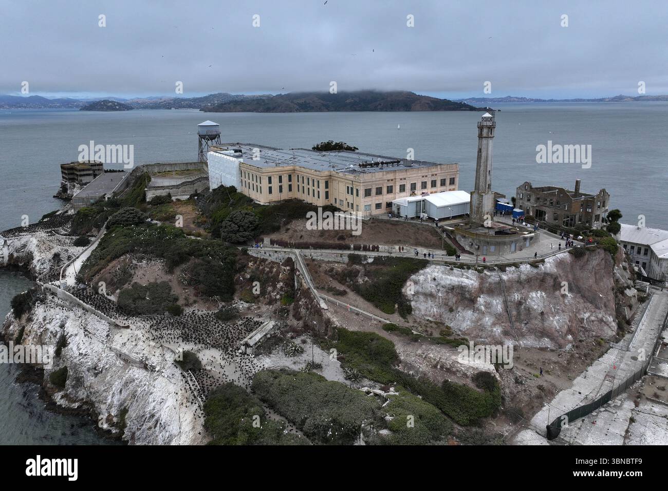 An aerial view of Alcatraz Island prison, Tuesday, June 24, 2025, in ...