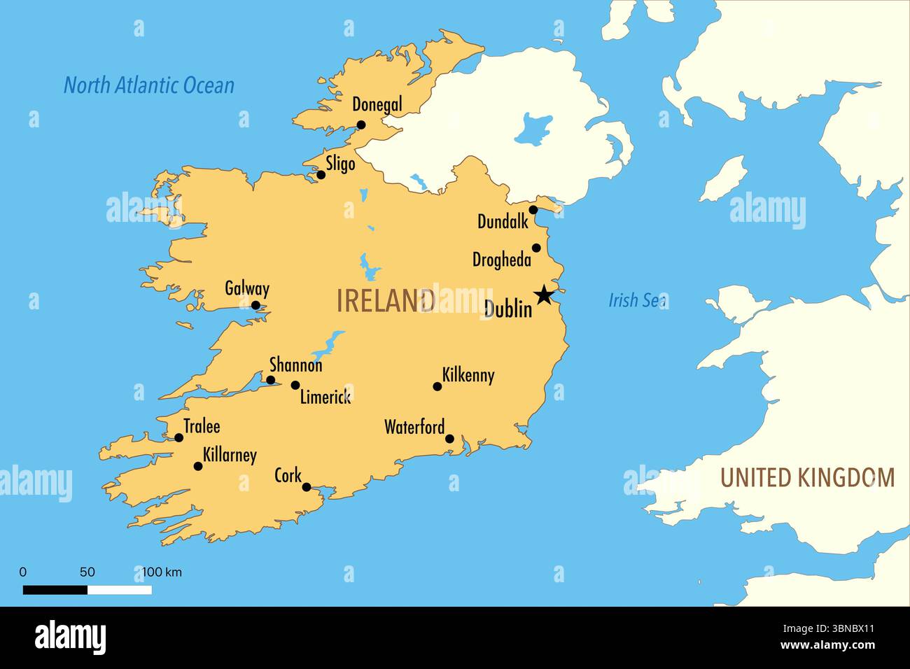 Ireland map outline hi-res stock photography and images - Alamy