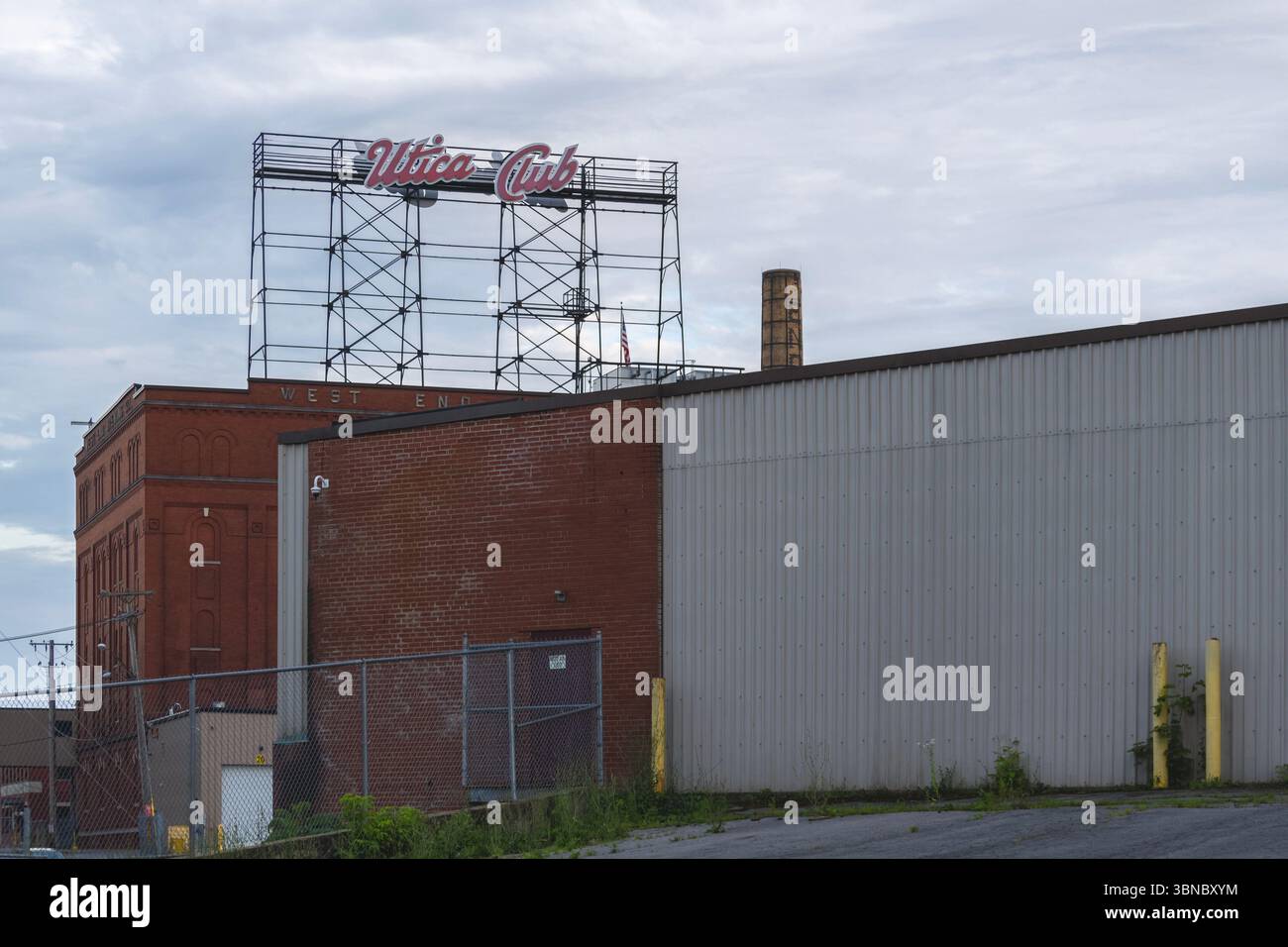 Utica, NY - Jun 30, 2025: Close-up street view of Utica Club sign that ...