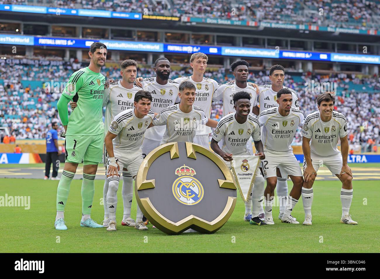 Miami, United States. 29th June, 2025. (L-R) Real Madrid C.F squad ...