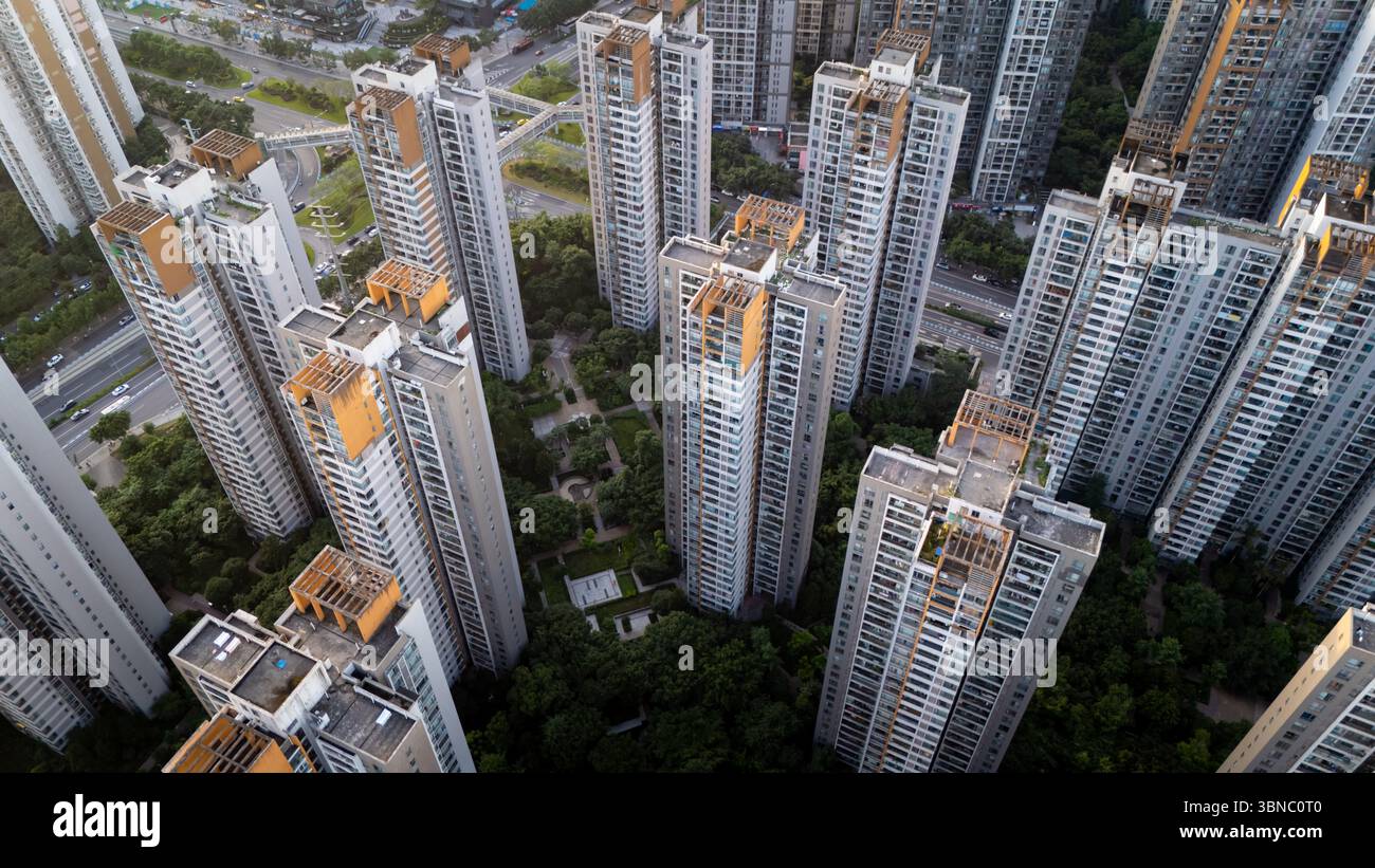 CHONGQING, CHINA - JULY 1, 2025 - High-rise buildings in the central ...