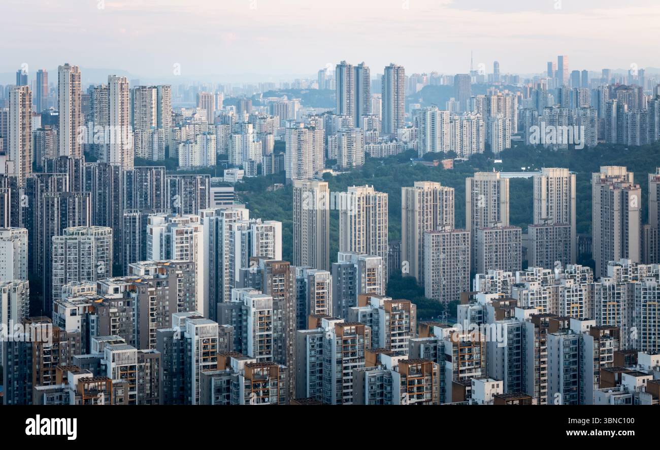 CHONGQING, CHINA - JULY 1, 2025 - High-rise buildings in the central ...