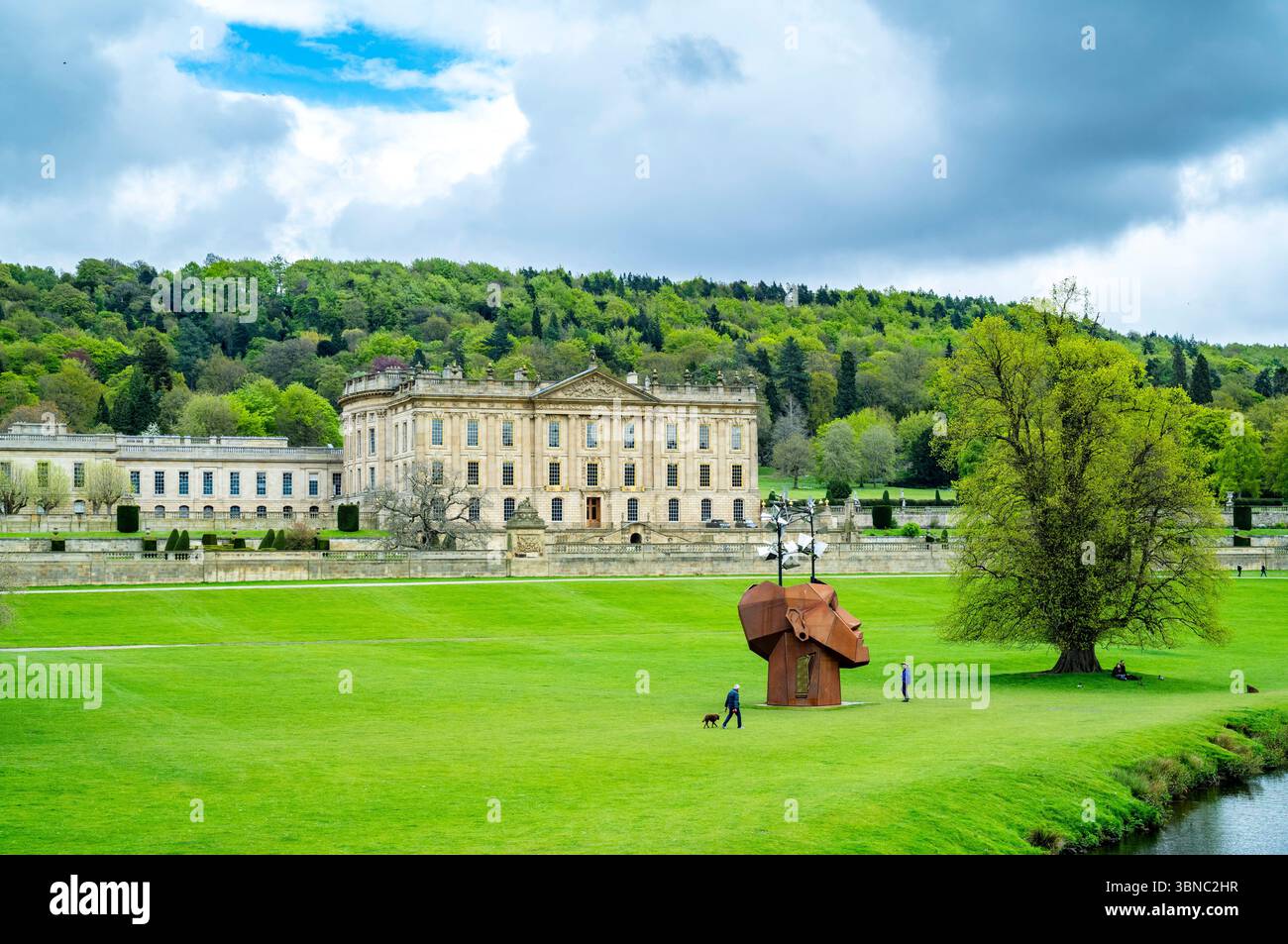 Modern art sculpture exhibition in the grounds of Chatsworth House a ...