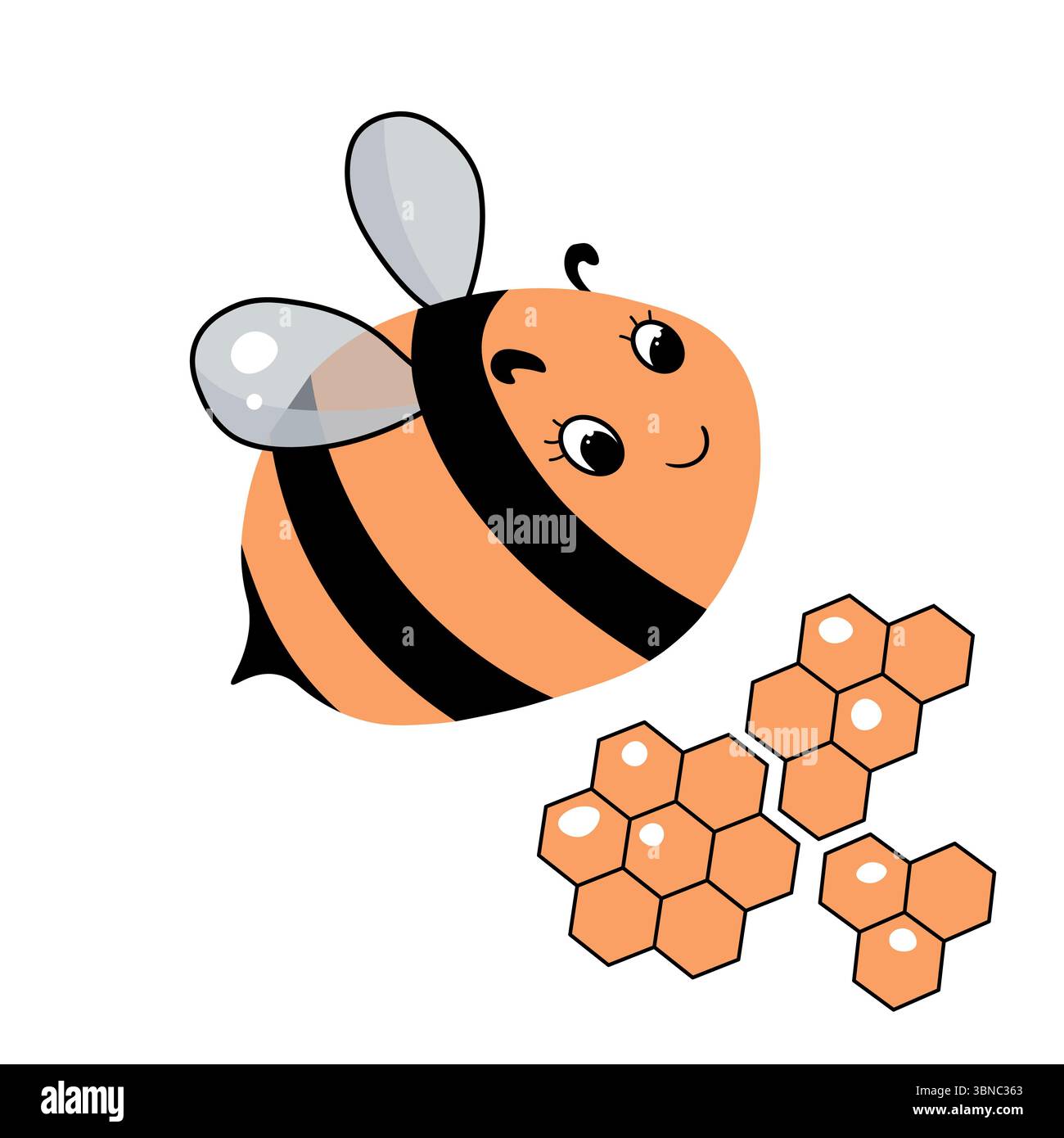 Cartoon bee mascot. Little bee flying. Wasp collection. Vector ...