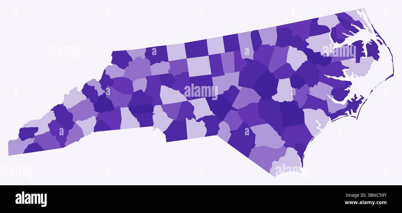 Map of North Carolina with counties. Just a simple state border map ...