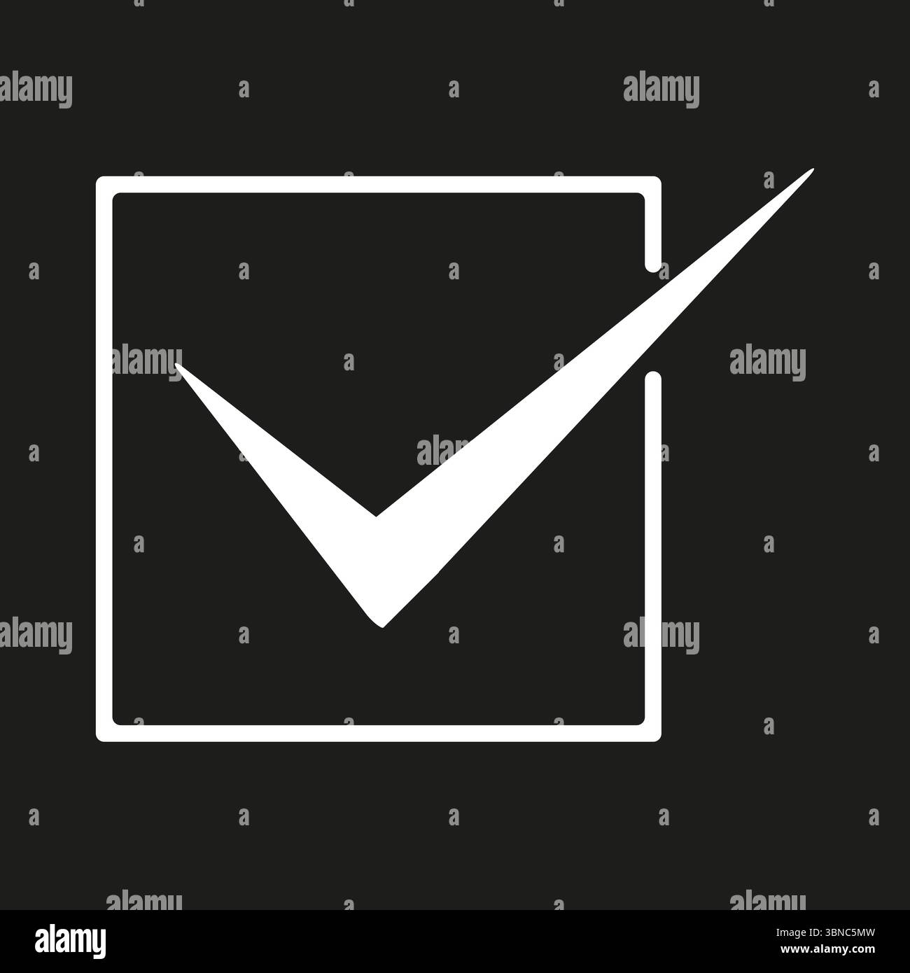 Checkmark success icon. Approval task symbol. Vector mark design. Black ...
