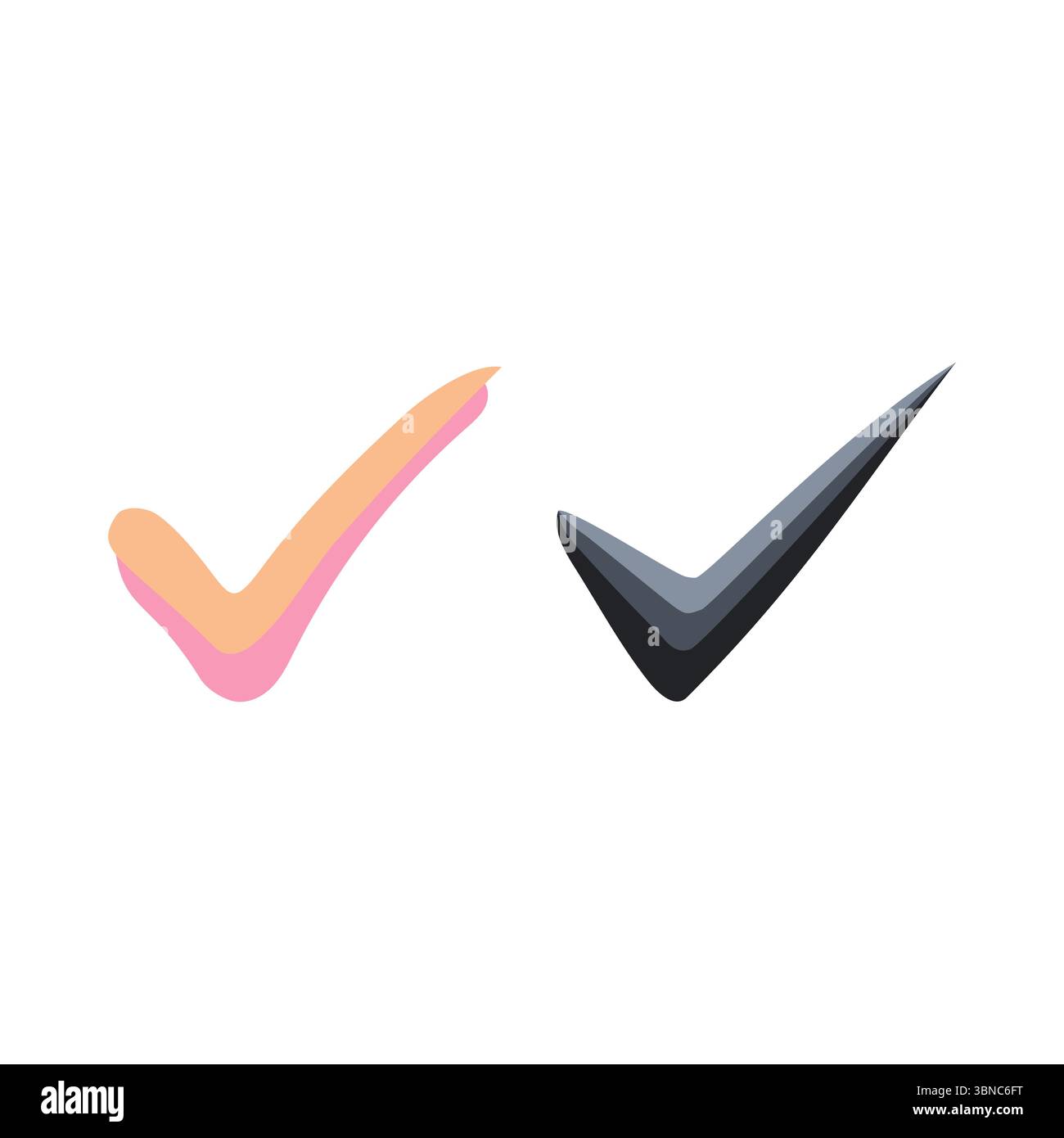 Double checkmark icon. Verified approval symbol. Confirmation tick Vector. Twin selection choice ...