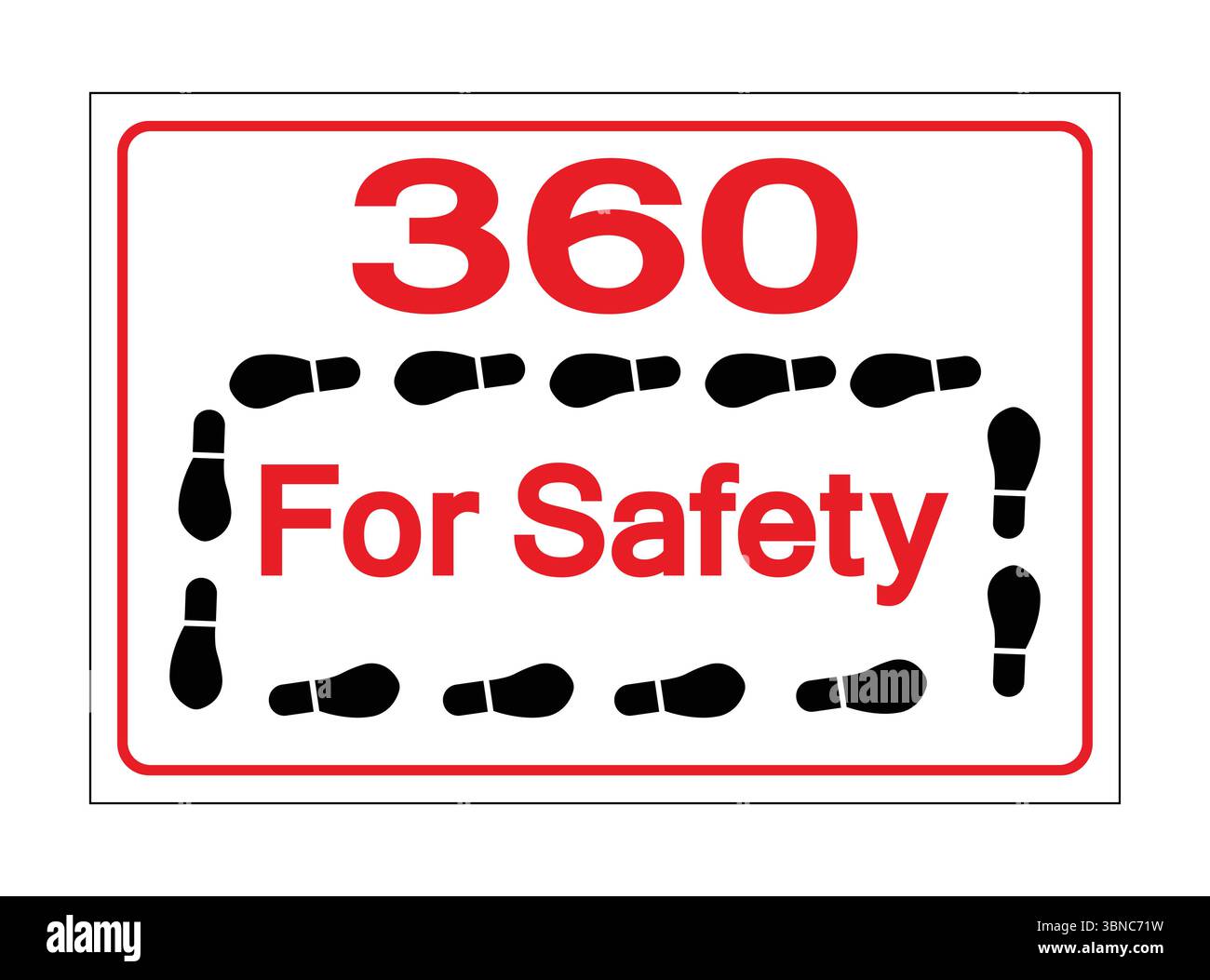 Safety Sign for Footstep Guidance in Industrial or Construction Areas ...