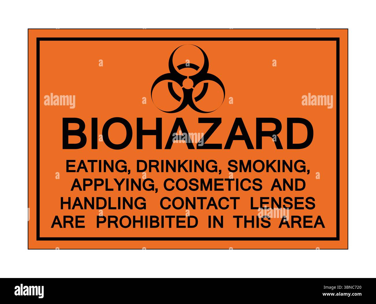 Caution Biohazard Sign Prohibiting Eating, Drinking, and Smoking ...