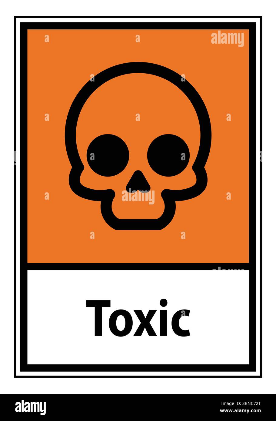 This graphic features a warning sign with a toxic symbol and skull. It ...
