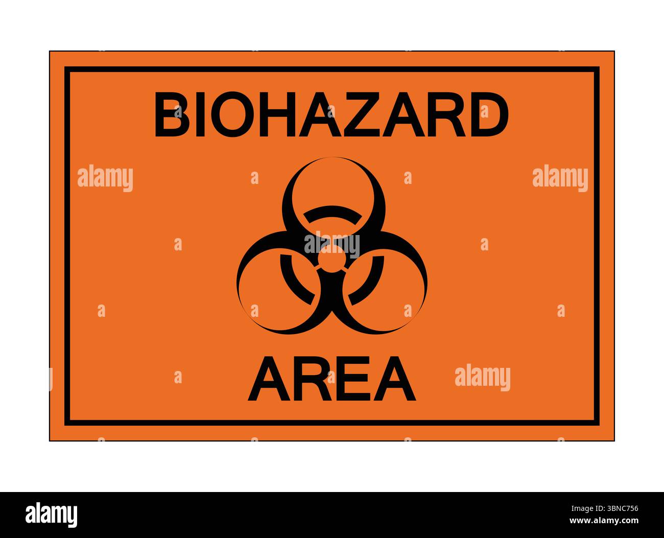 Warning Sign for Biohazard Area with Icon and Bold Text Stock Vector ...