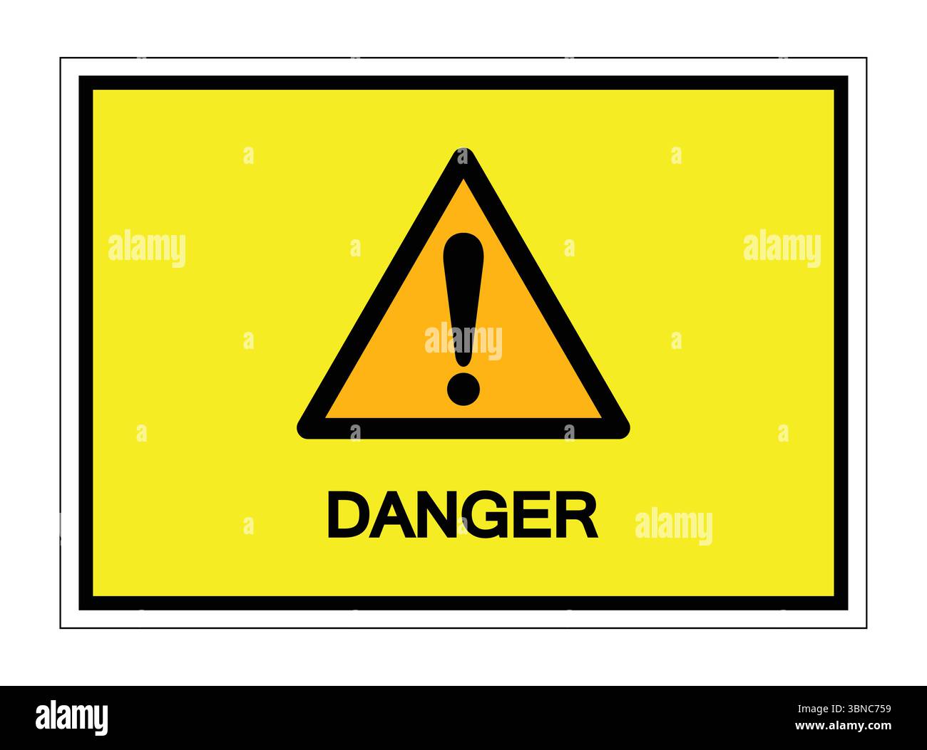 Bright Yellow Warning Sign Indicating Danger with Exclamation Mark ...