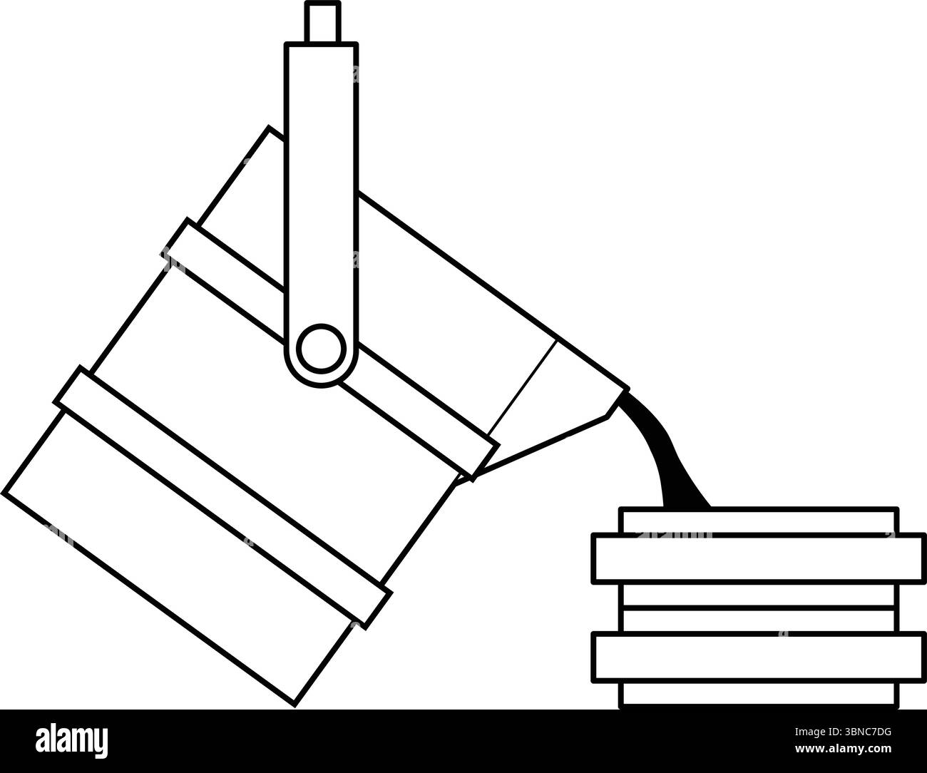 A black and white line art illustration showing molten metal being ...