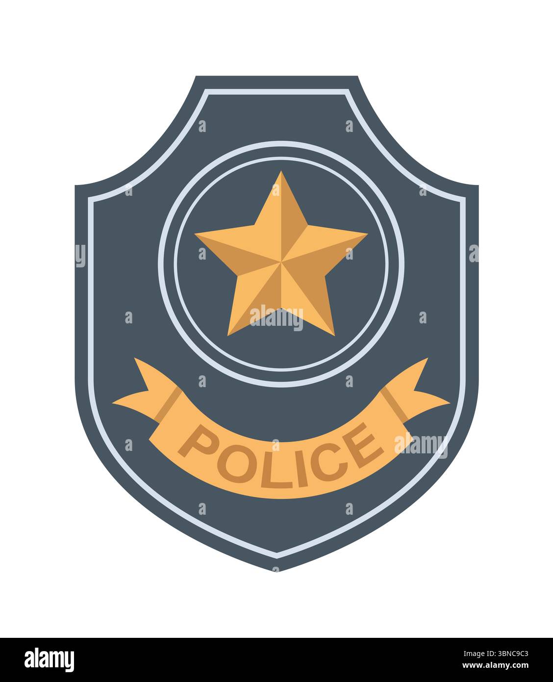 Police badge with golden star emblem. Vector illustration Stock Vector ...