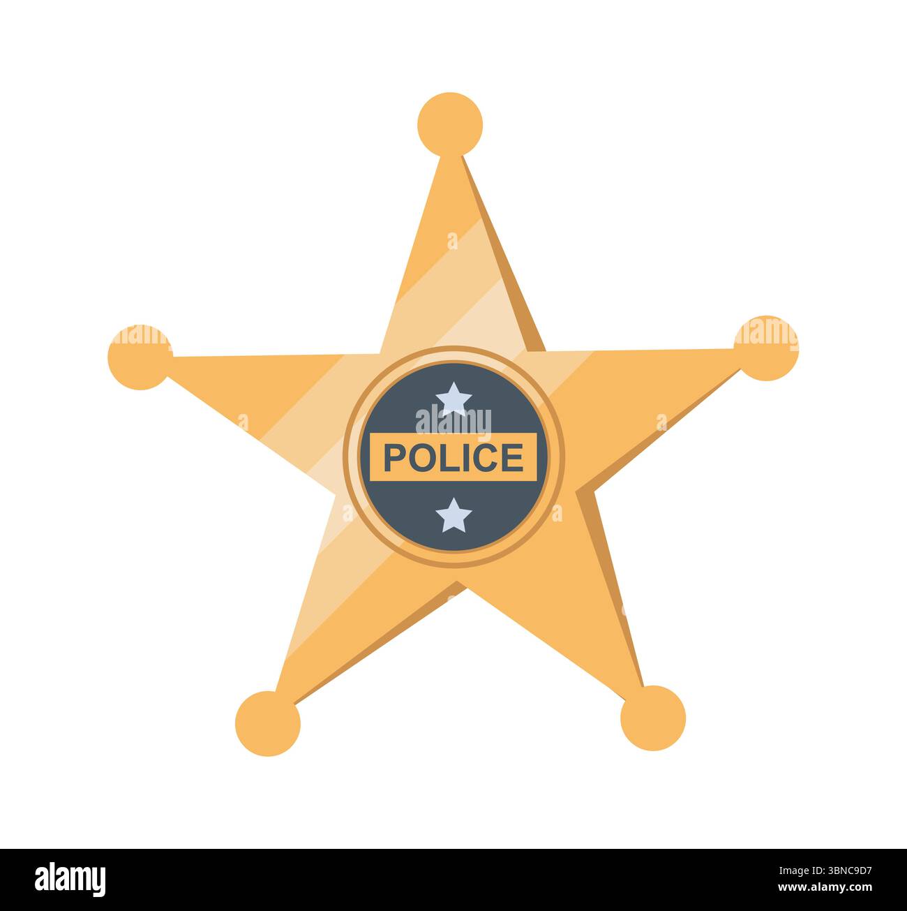 Police badge in gold star shape. Vector illustration Stock Vector Image ...
