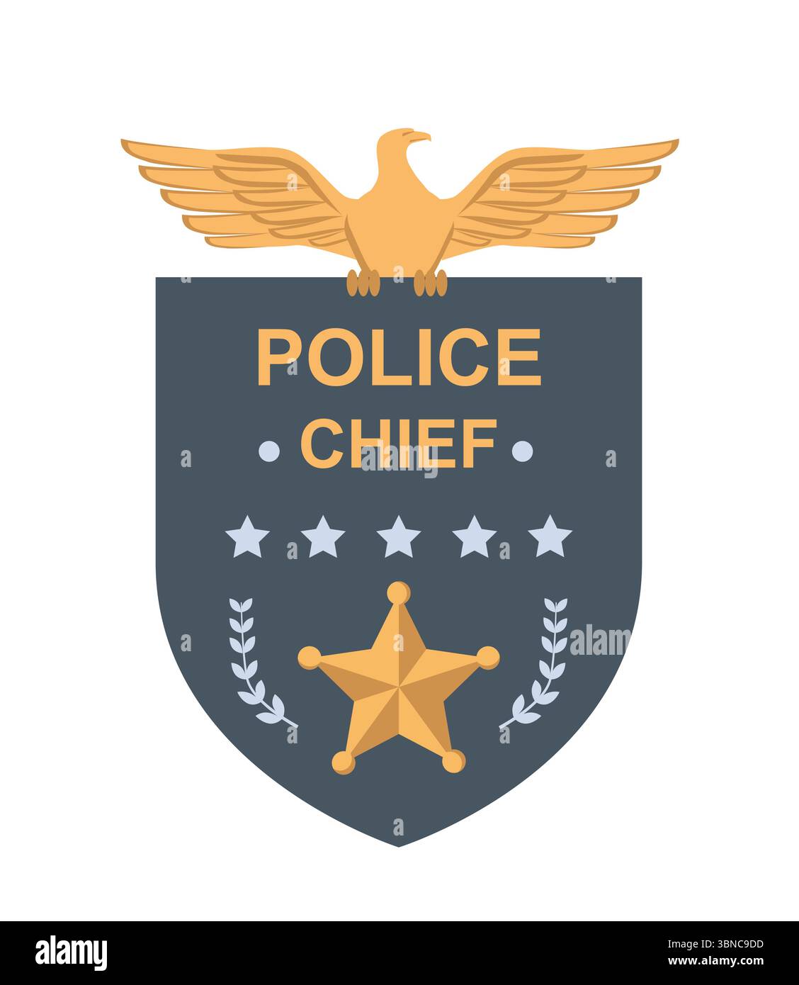 Police chief badge with eagle emblem. Vector illustration Stock Vector ...