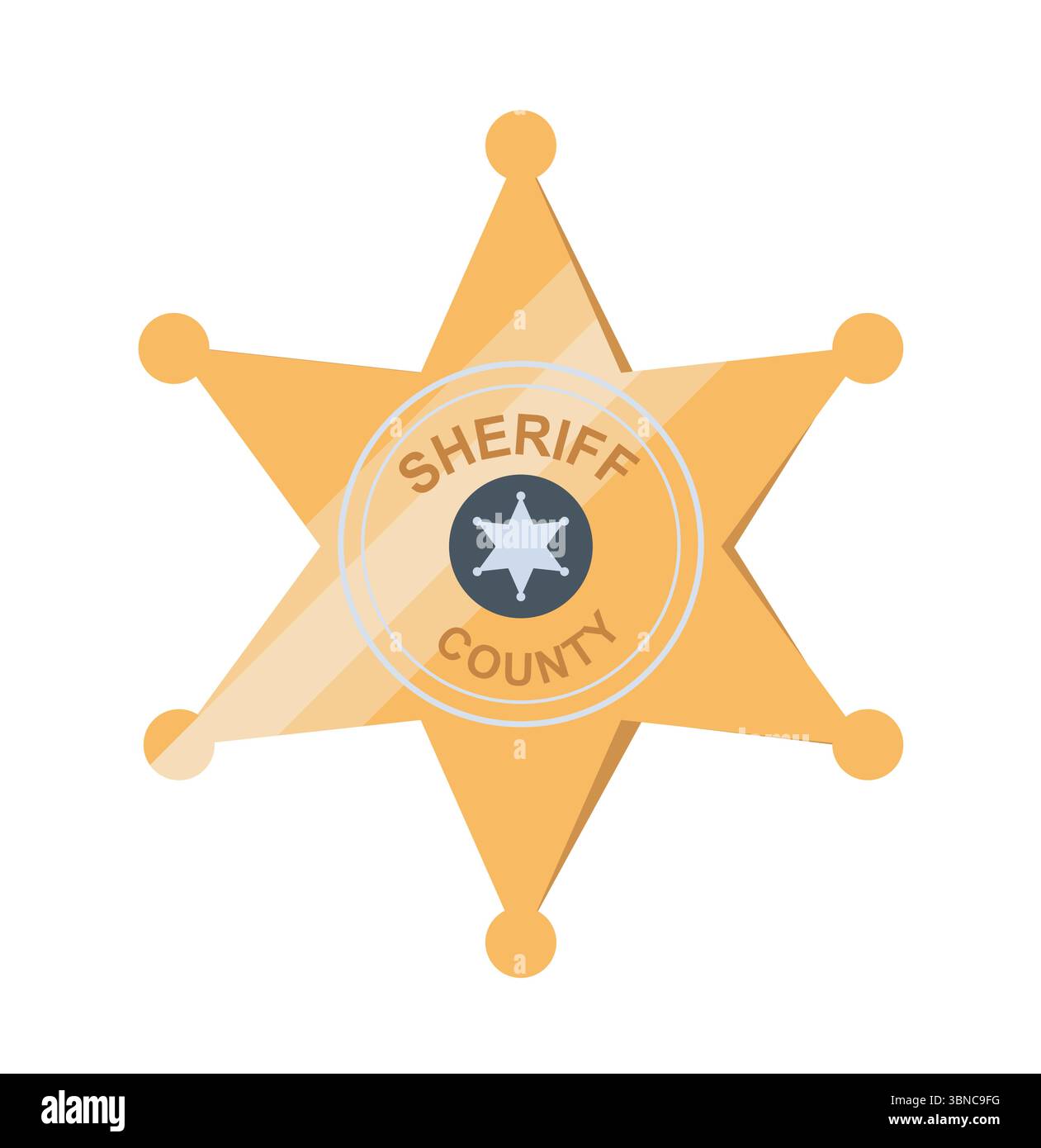 Sheriff badge icon in flat style. Vector illustration Stock Vector ...