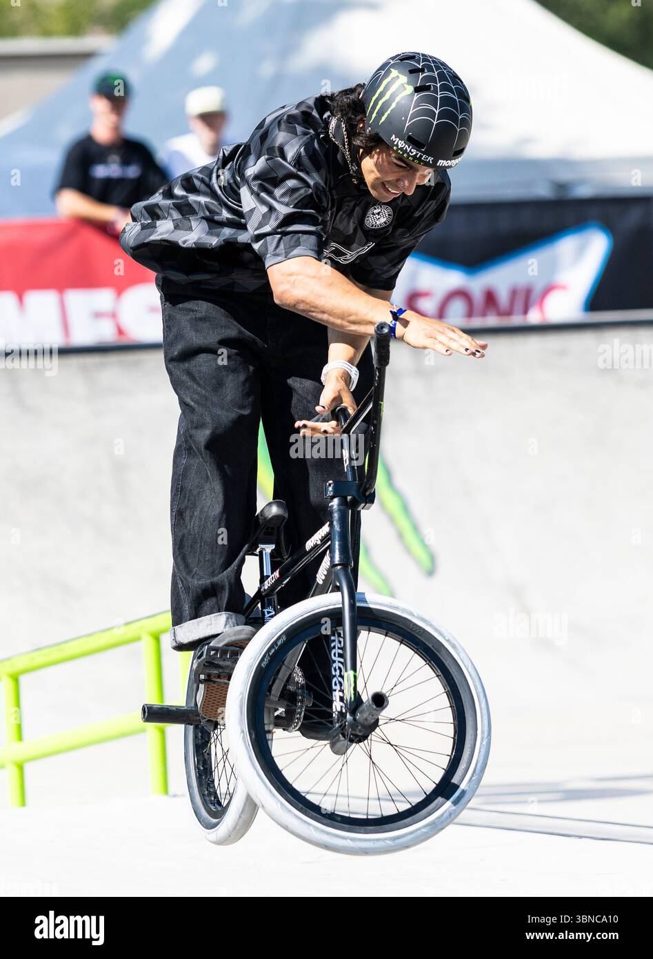 June 27 2025 Salt Lake City UT U.S.A. Street biker Kevin Peraza gets ...
