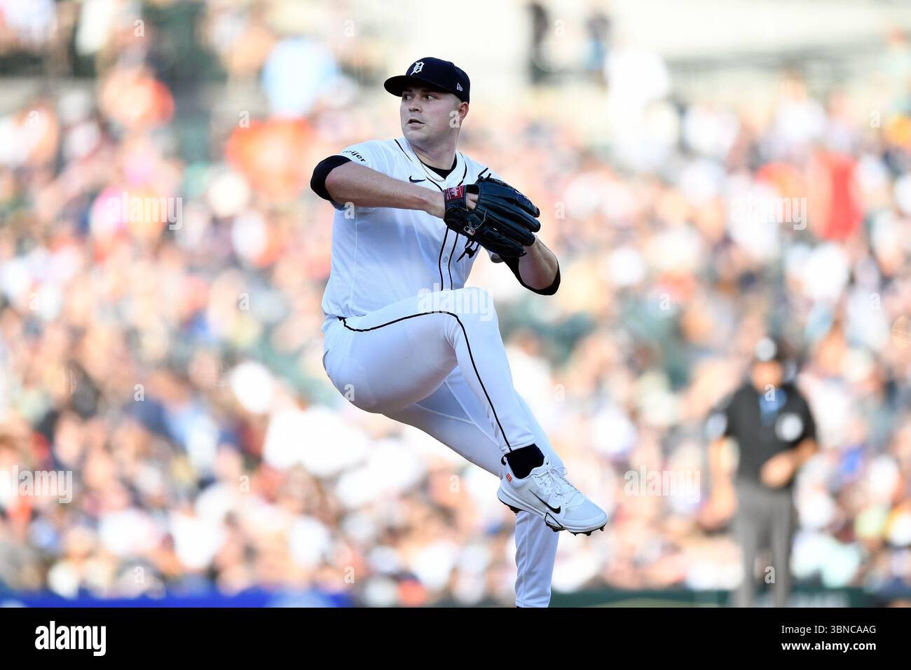 Detroit Tigers starting pitcher Tarik Skubal throws during the first ...