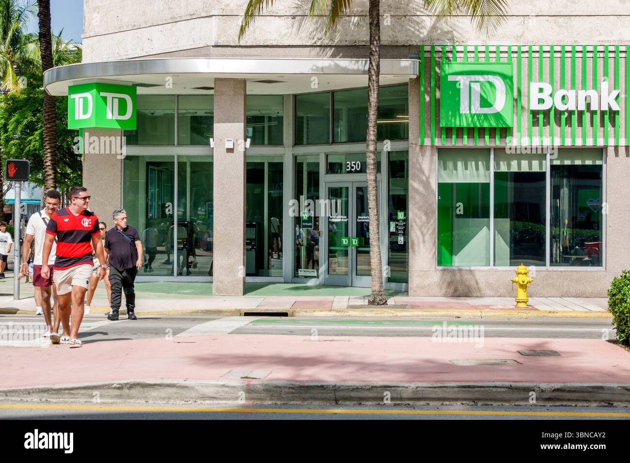 Miami Beach Florida,Washington Avenue,TD Bank branch building exterior ...