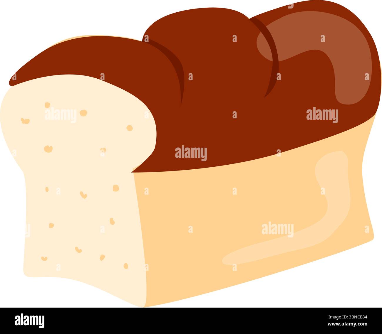 Vector illustration of a loaf of white bread with a soft sliced end ...